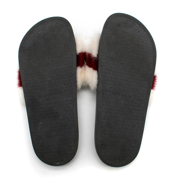 Givenchy White and Red Fur Slides Size 40 at 1stDibs | givenchy fur ...