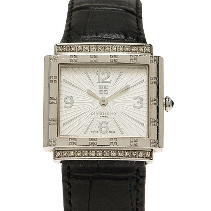 Givenchy White Stainless Steel Diamond Apsaras Women's Wristwatch 26MM ...