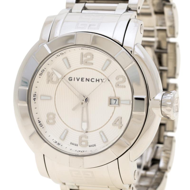 Givenchy White Stainless Steel GV.5254J Men's Wristwatch 48 mm For Sale ...