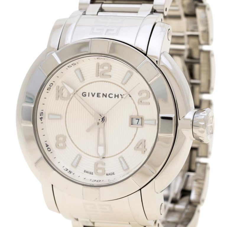 Givenchy White Stainless Steel GV.5254J Men's Wristwatch 48 mm For Sale ...