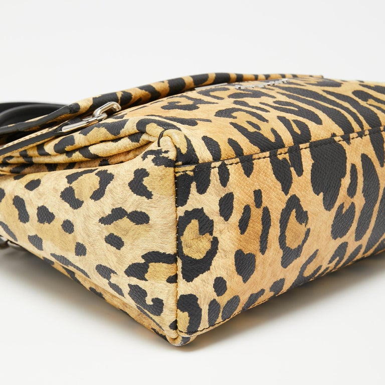 Givenchy Yellow/Black Leopard Print Leather Mini Pandora Pure Top ...