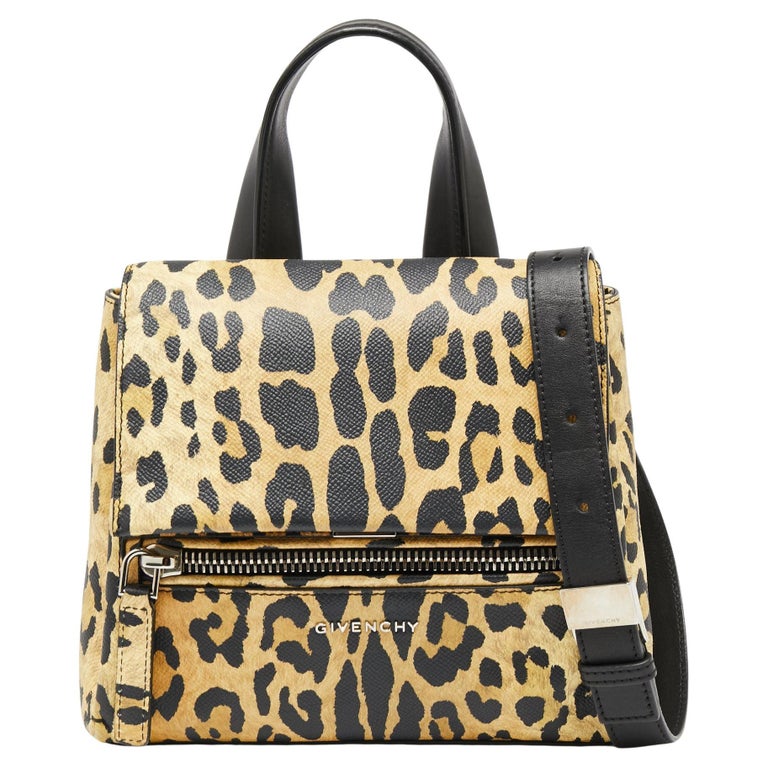 Givenchy Yellow/Black Leopard Print Leather Mini Pandora Pure Top Handle Bag at 1stDibs