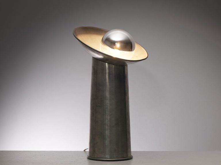 Gjlla Giani for Nucleo Sormani Pair of ‘Radar’ Table Lamps in Pewter ...