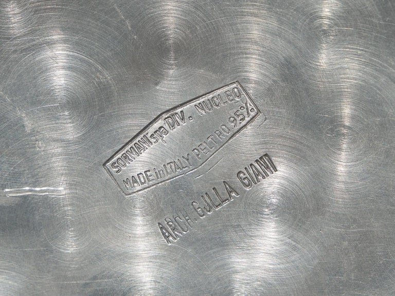Gjlla Giani for Nucleo Sormani Pair of ‘Radar’ Table Lamps in Pewter ...