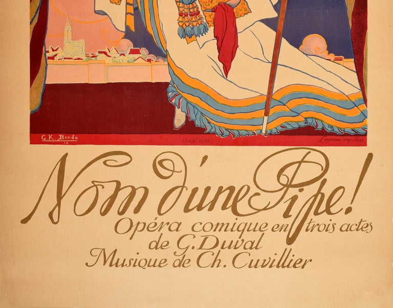 GK Benda - Original Antique Theatre Poster Nom D'Une Pipe Comic Opera ...