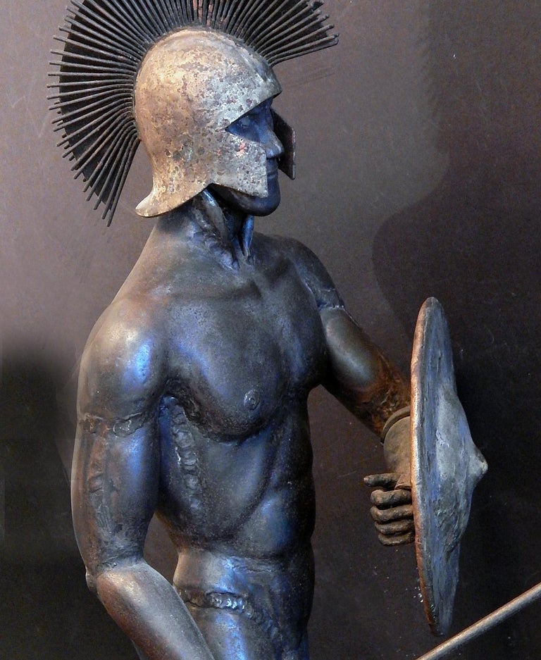 Gladiator and Jester, Brutalist Sculptures in Mixed Metal, 1966-1967 ...