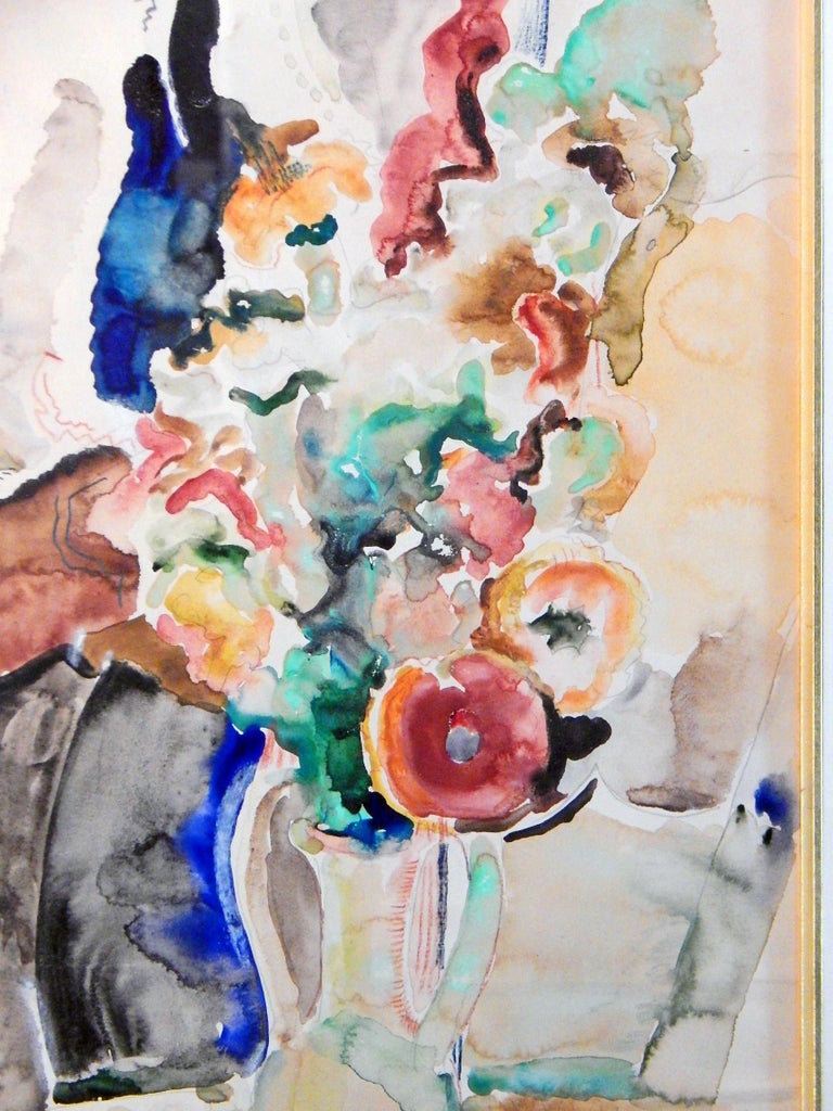 "Gladiolas, " Brilliant Watercolor by Hari Kidd, Important Texas Artist ...