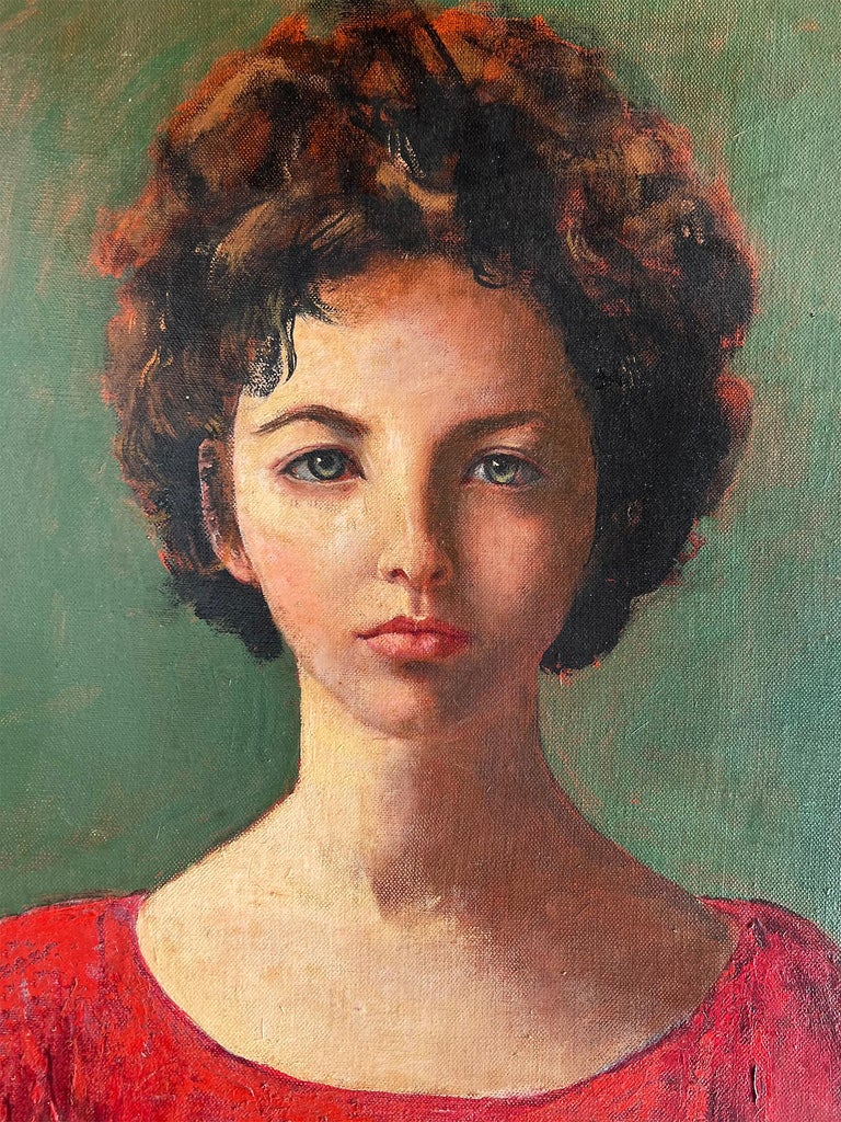 Gladys Rockmore Davis - Woman in a Red Dress, Mid Century Female ...