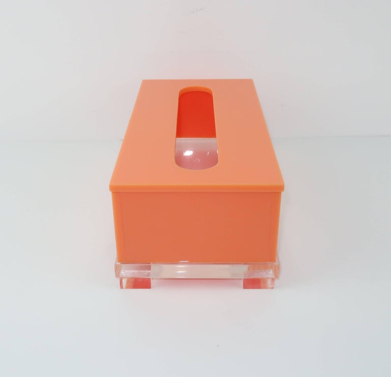 Glam C.1980 Lucite Tissue Box at 1stDibs