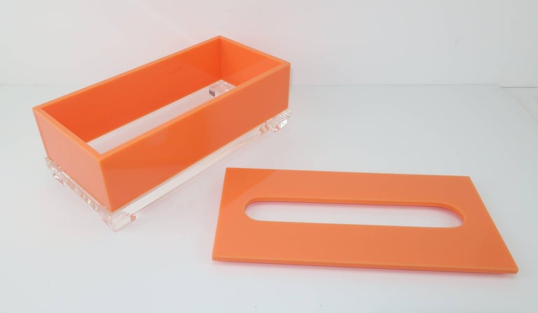 Glam C.1980 Lucite Tissue Box at 1stDibs