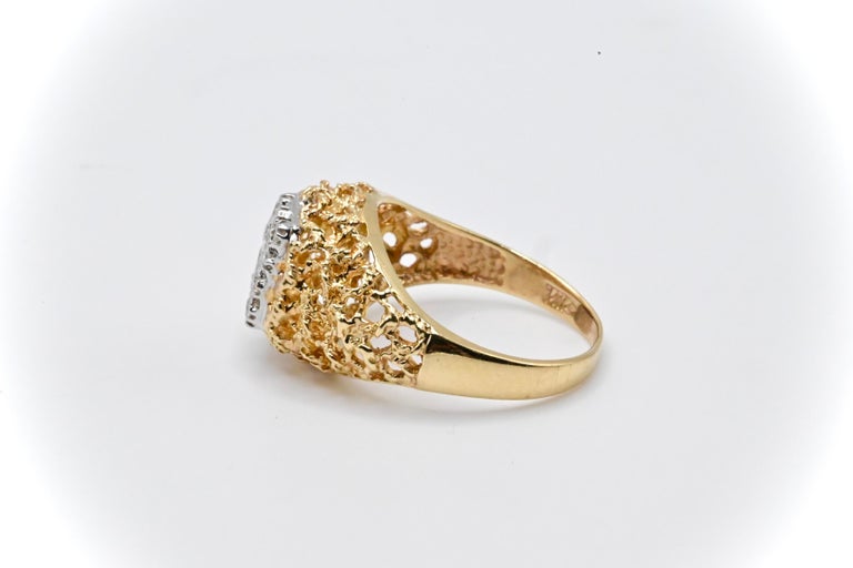 Glamorous 14k Gold and Diamond Dinner Ring For Sale at 1stDibs