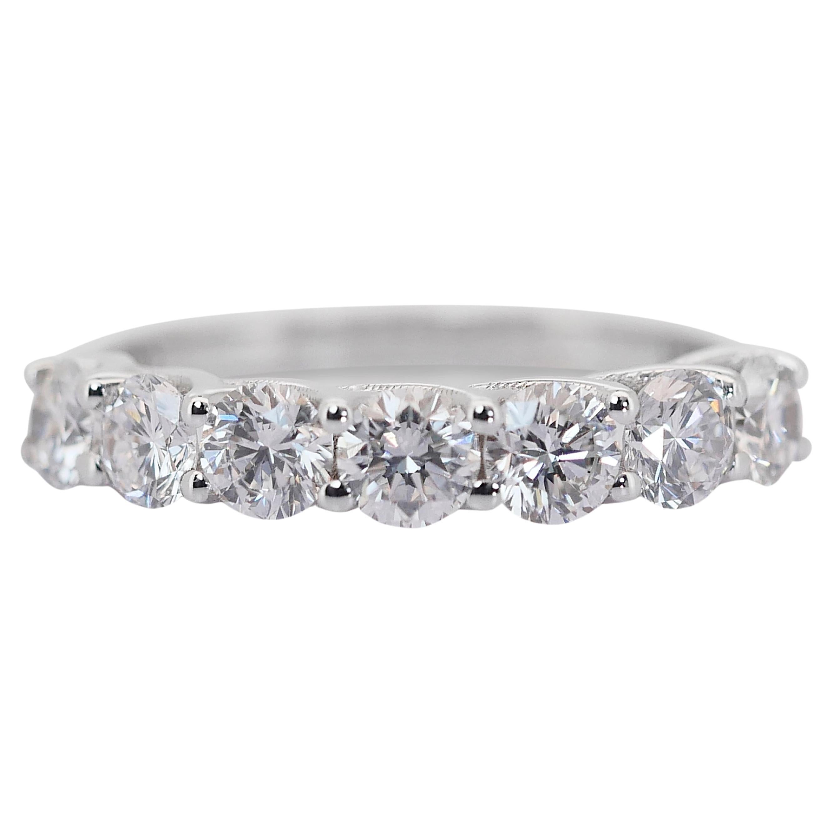 Exquisite 1.03ct Diamonds Half Eternity Ring in 14k Yellow Gold - IGI ...