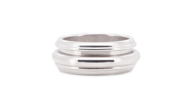 Glamorous 18k White Gold Band Piaget Ring For Sale at 1stDibs