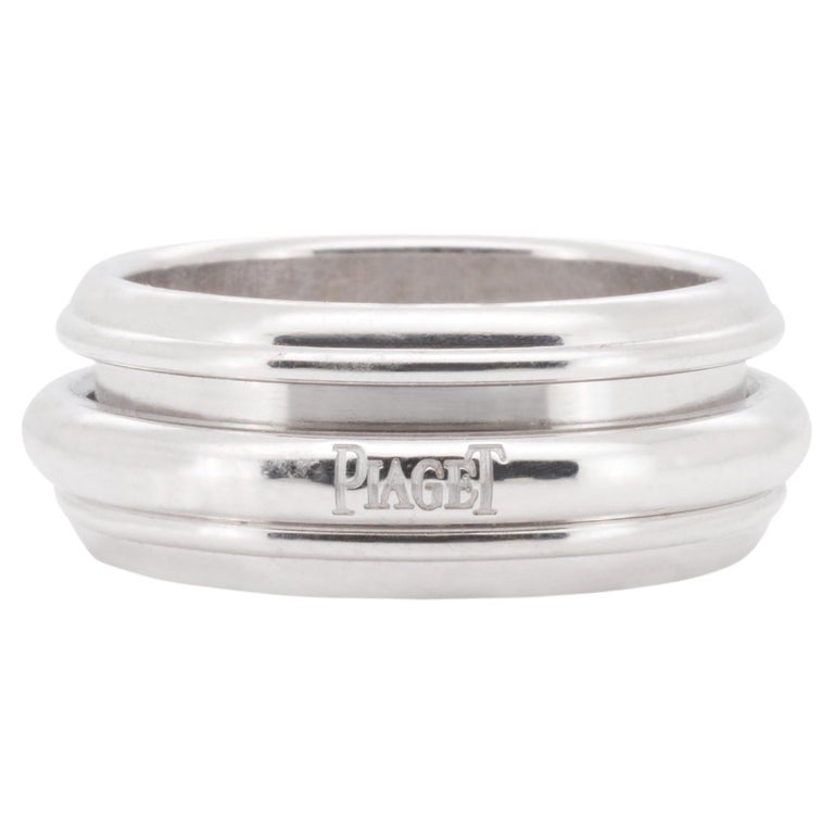 Glamorous 18k White Gold Band Piaget Ring For Sale at 1stDibs