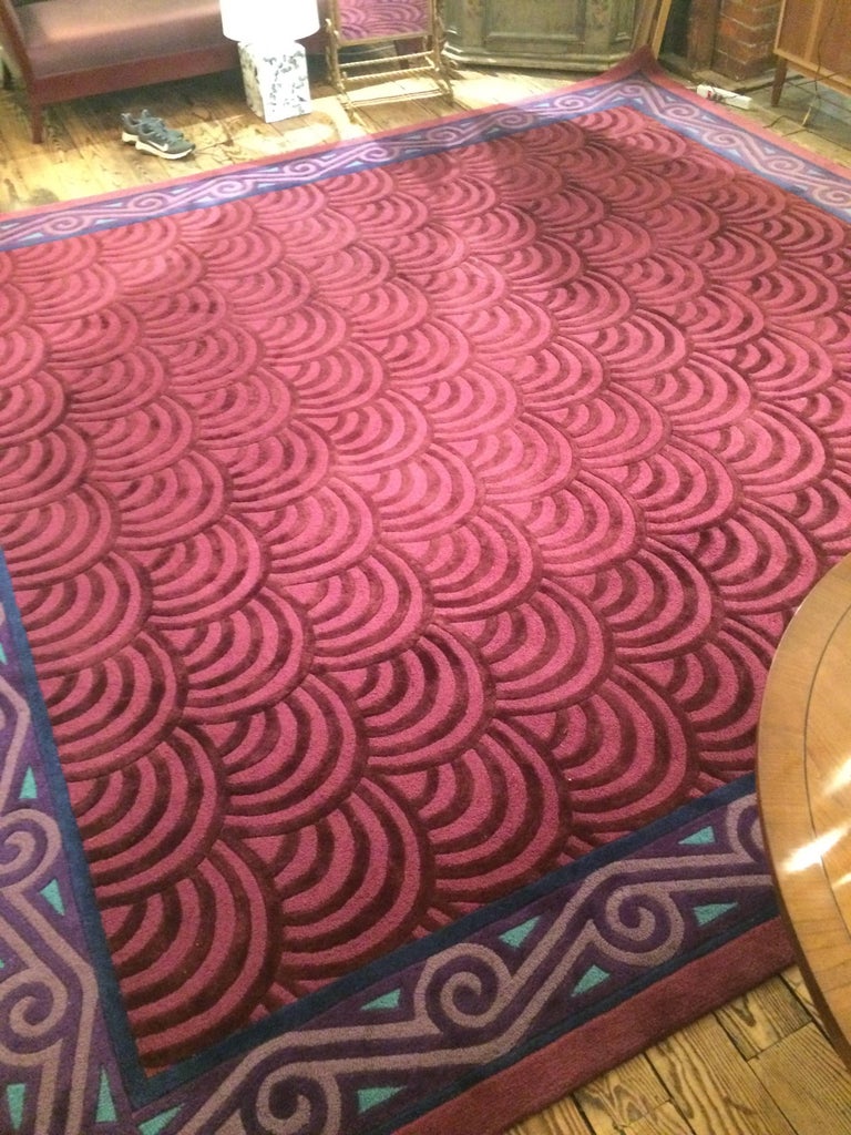 Glamorous Deco Inspired Plush Custom Rug at 1stDibs