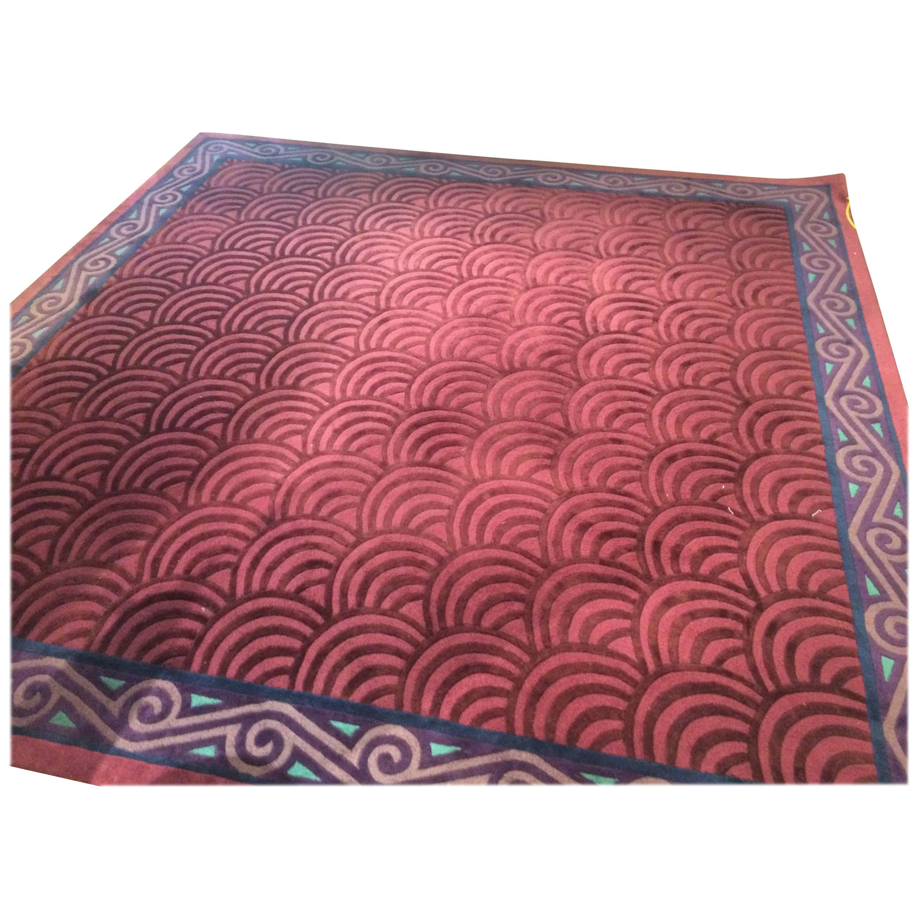 Glamorous Deco Inspired Plush Custom Rug at 1stDibs