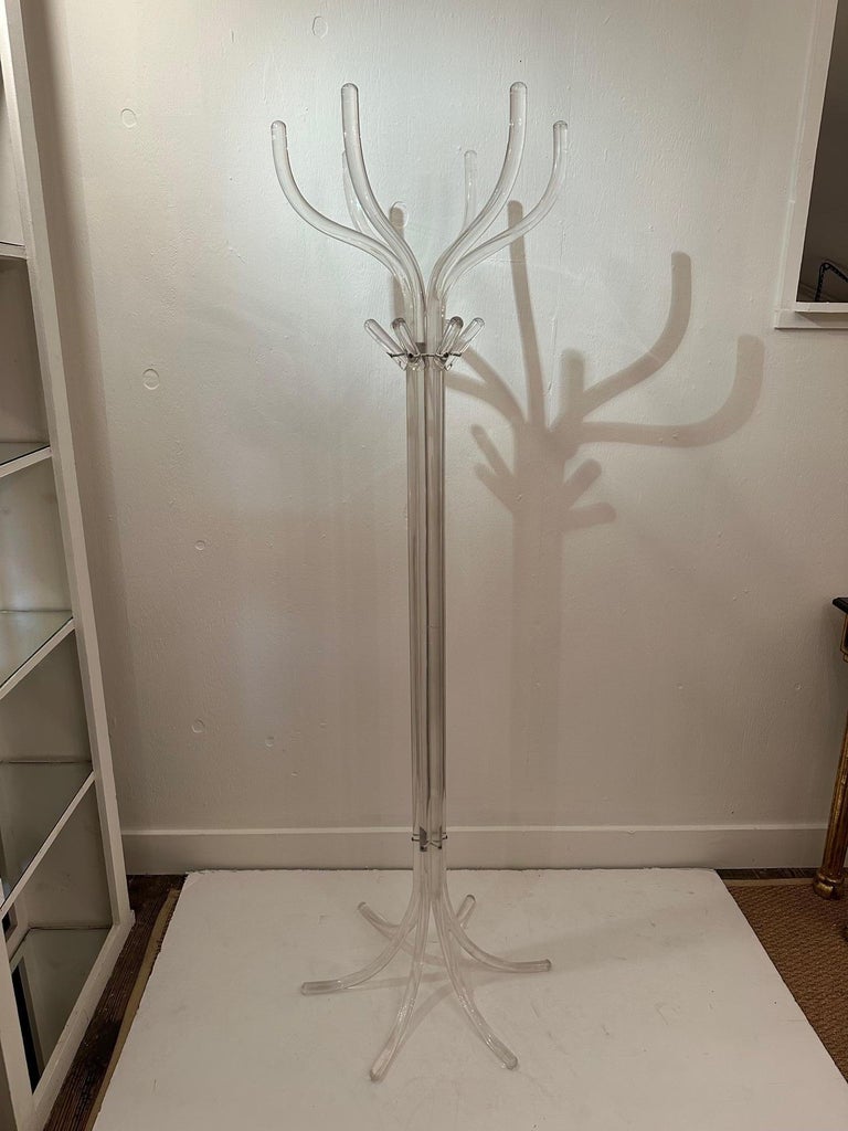 Glamorous Mid-Century Modern Lucite Coat Rack For Sale at 1stDibs