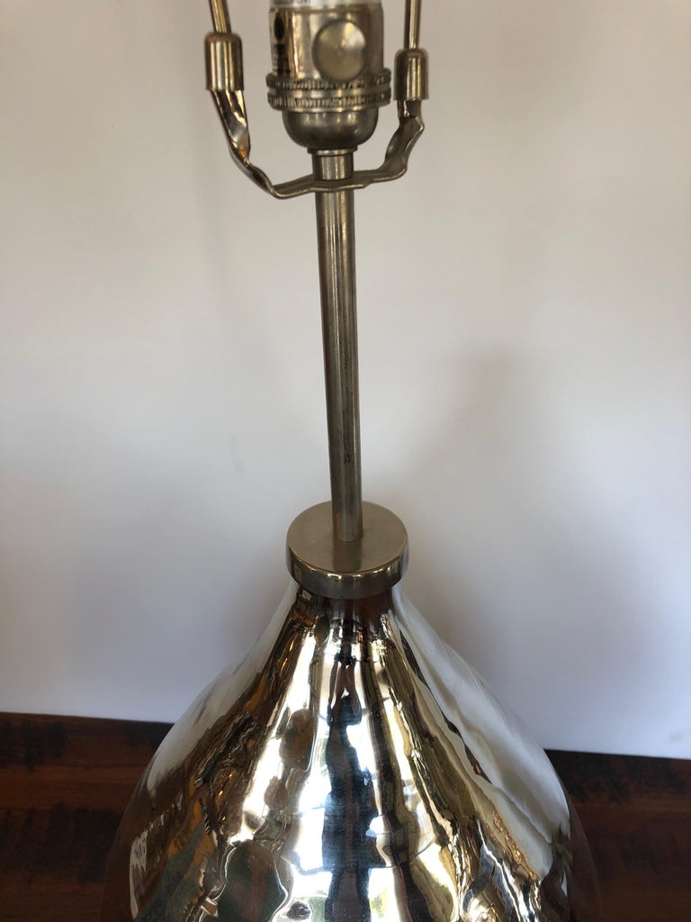 Glamorous Pair of Mercury Glass Tear Drop Large Table Lamps at 1stDibs