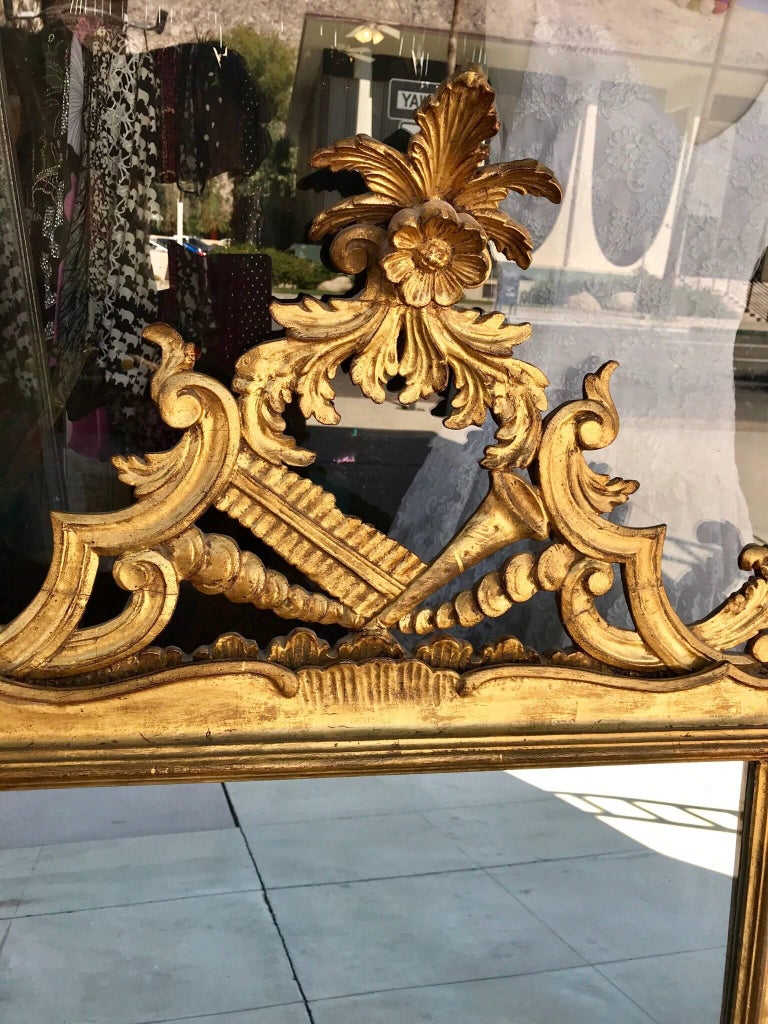 Glamorous Vintage Hollywood Regency Gilt Gold Mirror at 1stDibs