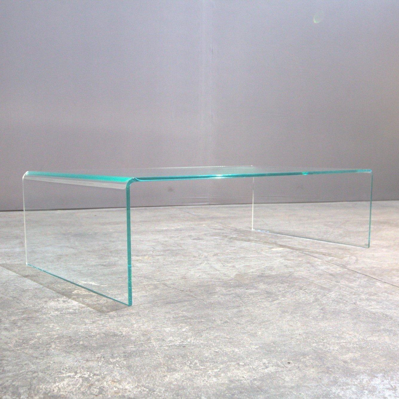 Glas Italia Curvi Glass Coffee Table For Sale at 1stDibs