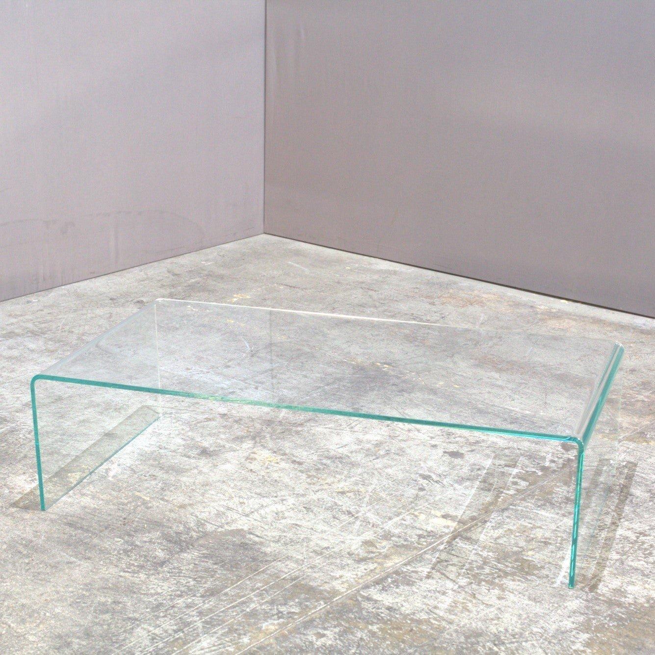 Glas Italia Curvi Glass Coffee Table For Sale at 1stDibs