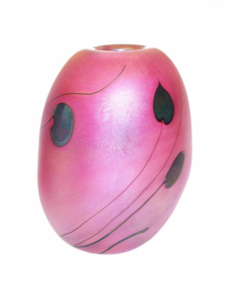 Glasform John Ditchfield, Iridescent Glass Paperweight Vase, U.K., 20th ...