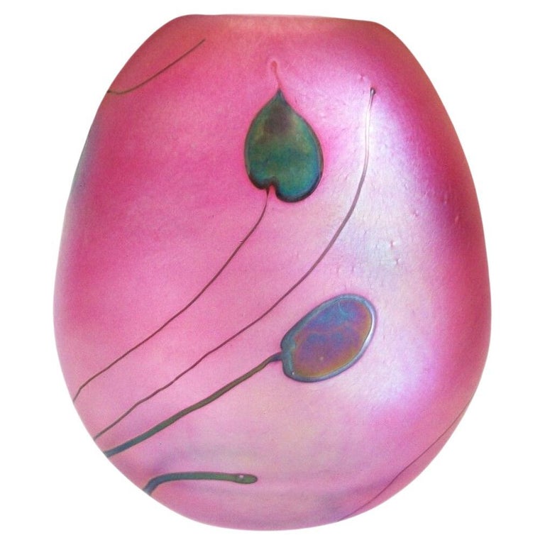 Glasform John Ditchfield, Iridescent Glass Paperweight Vase, U.K., 20th ...