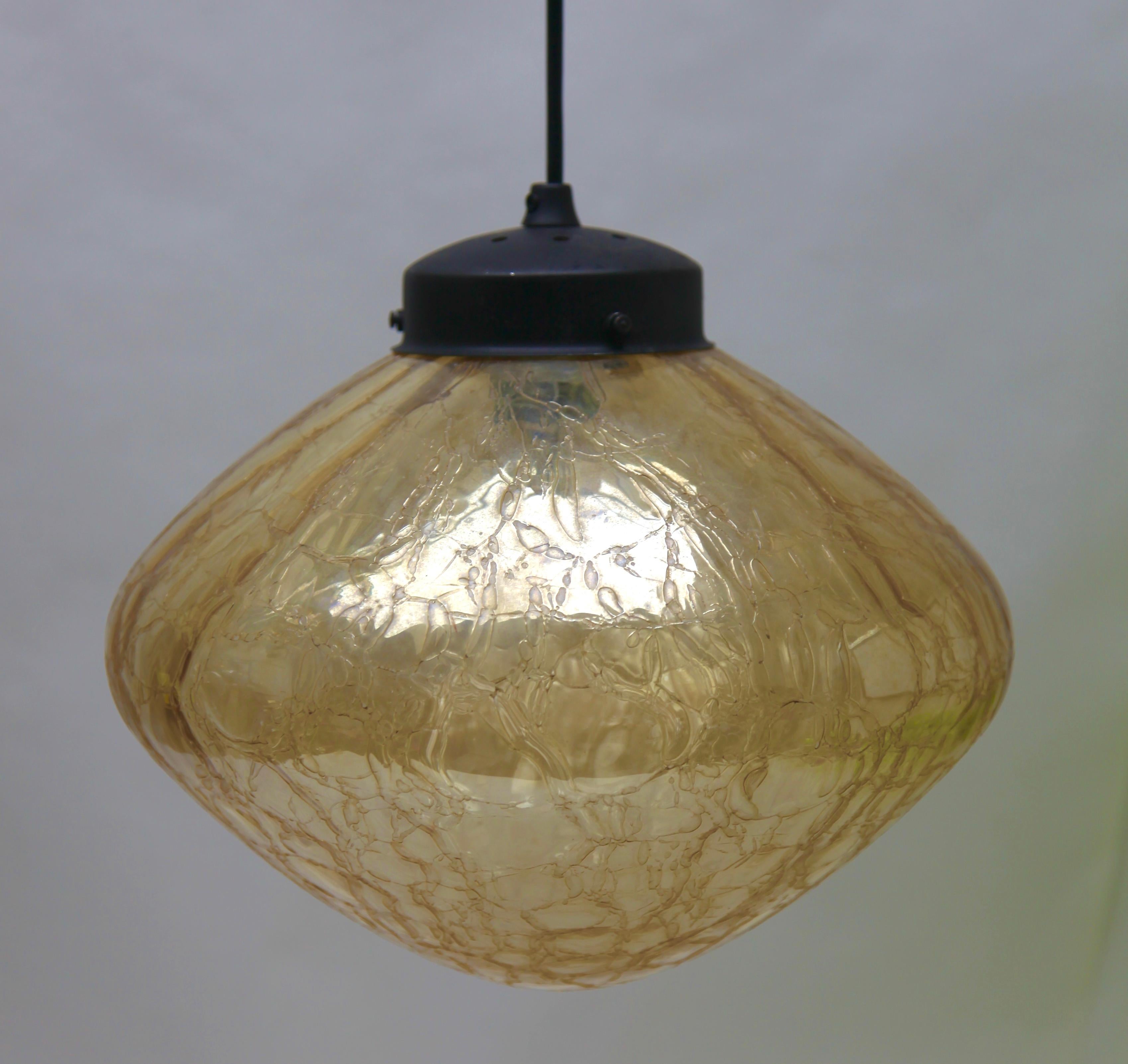Glashütte Limburg Glass Pendant, Germany, 1960s For Sale at 1stDibs