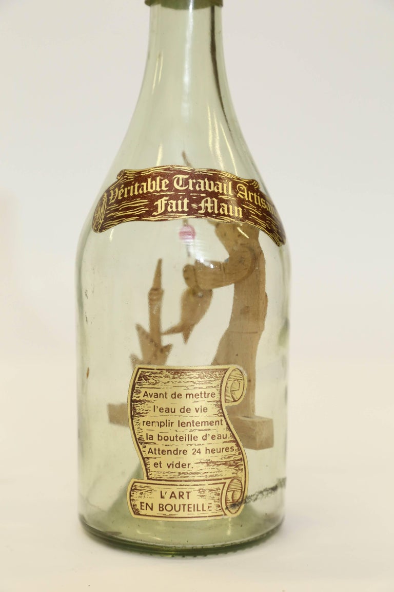 Glass 20th Century Calvados "Ship in a Bottle" and Decanter at 1stDibs