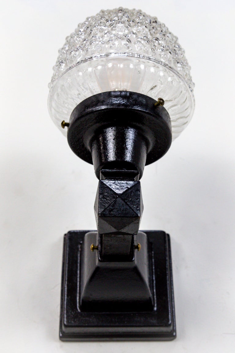 Glass Acorn Iron Mounted Sconces, Pair at 1stDibs