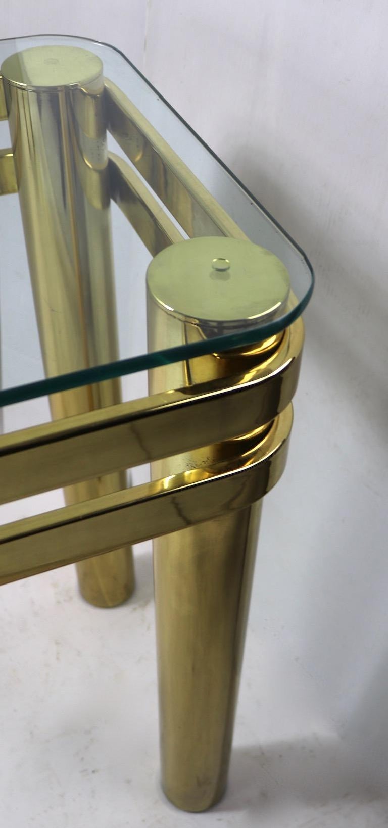 Glass and Brass Console at 1stDibs