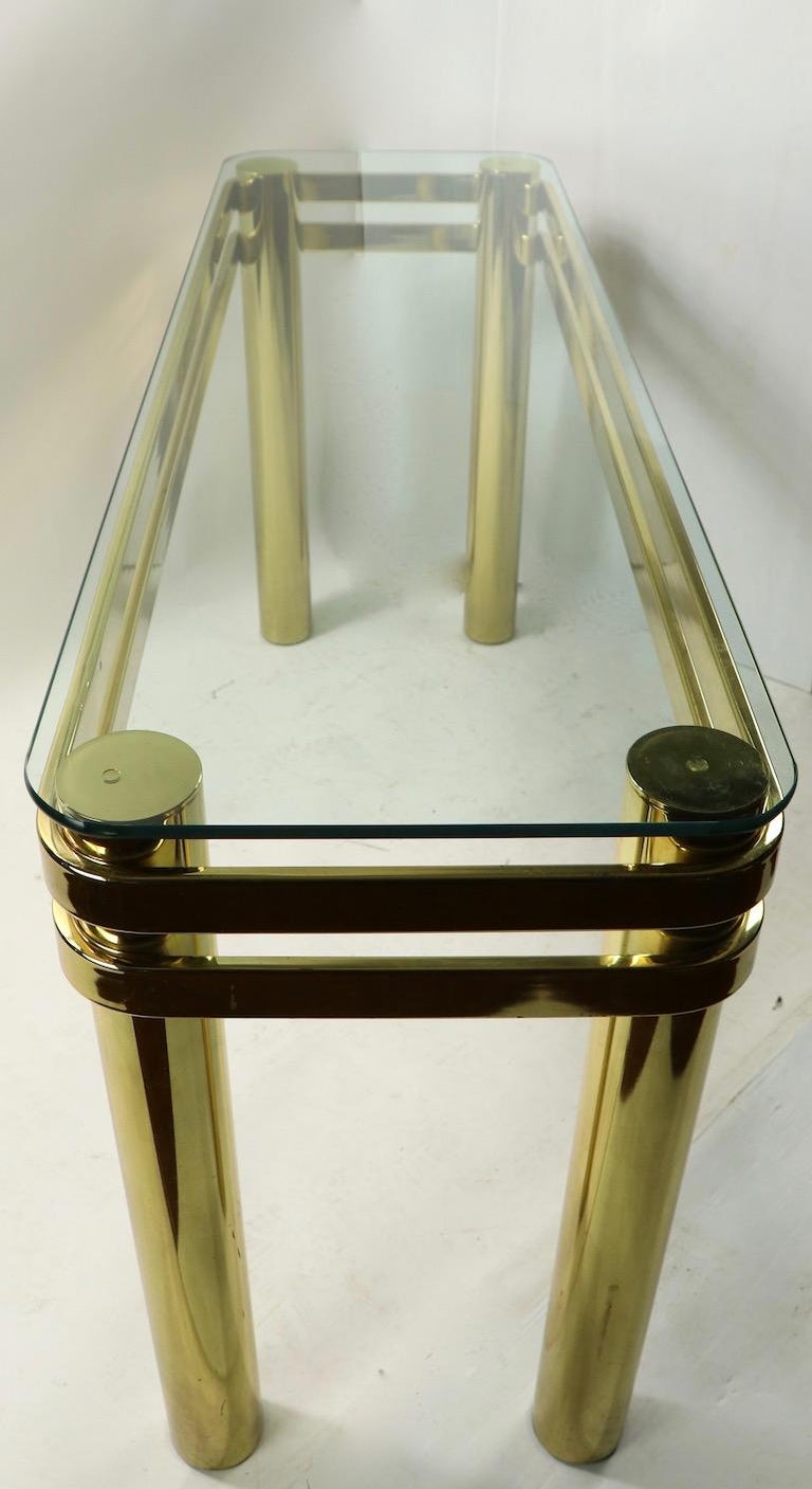 Glass and Brass Console at 1stDibs
