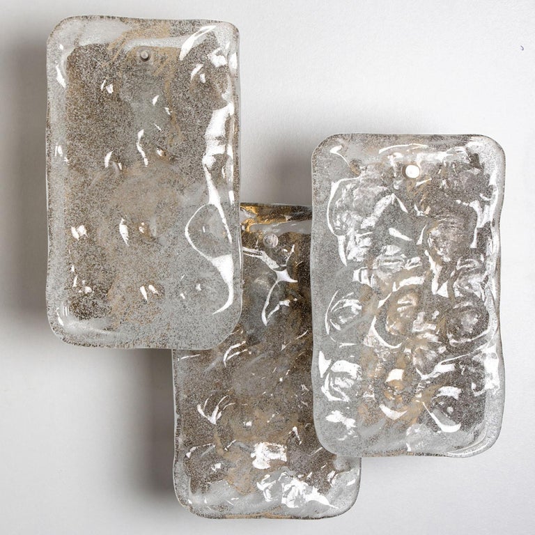 Glass and Brass Light Fixture Designed by J.T Kalmar, Austria, 1960s ...