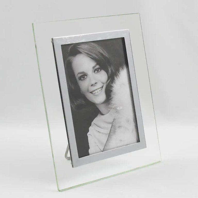Glass and Chrome Picture Frame, France 1940s For Sale at 1stDibs