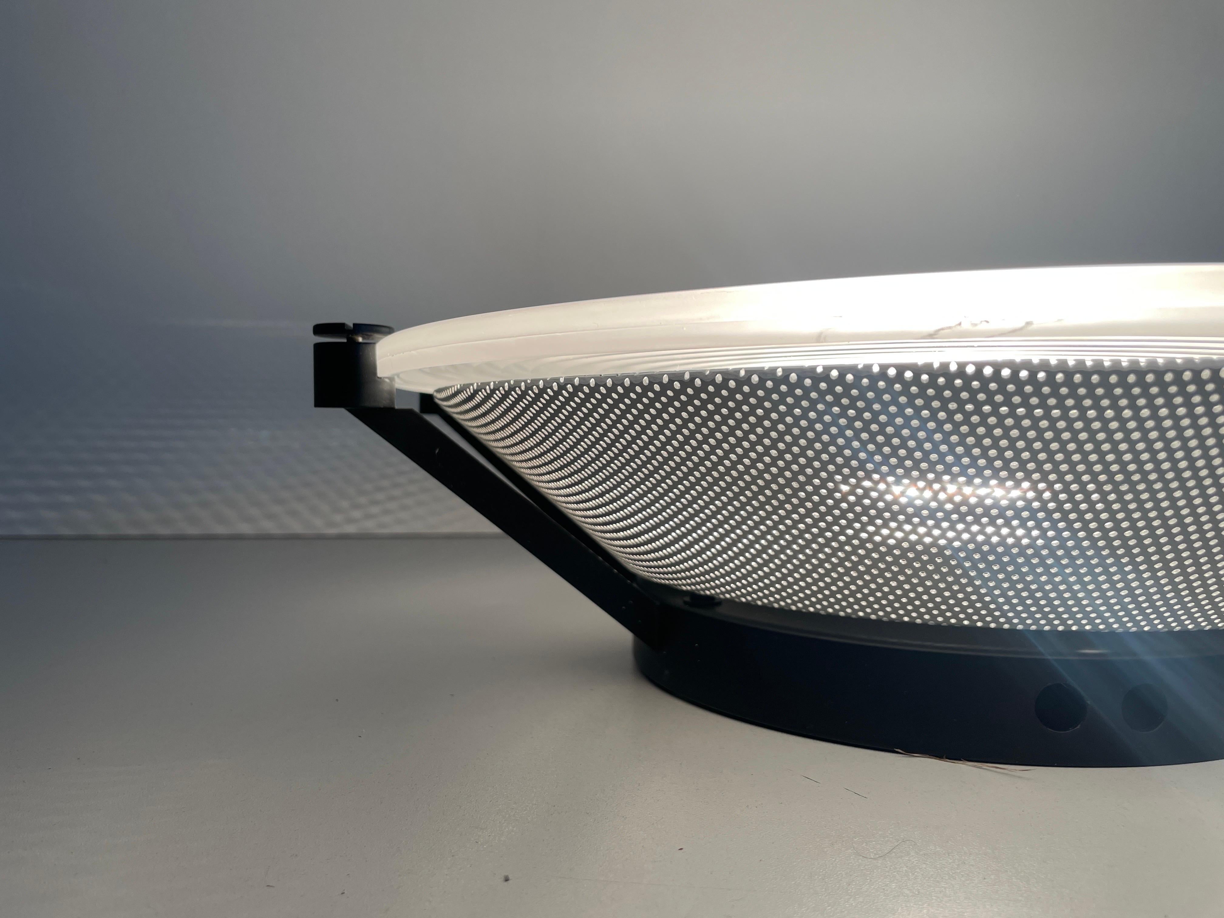 Glass and Metal Flush Mount Ceiling Light by F. Fabian, 1970s, Italy ...
