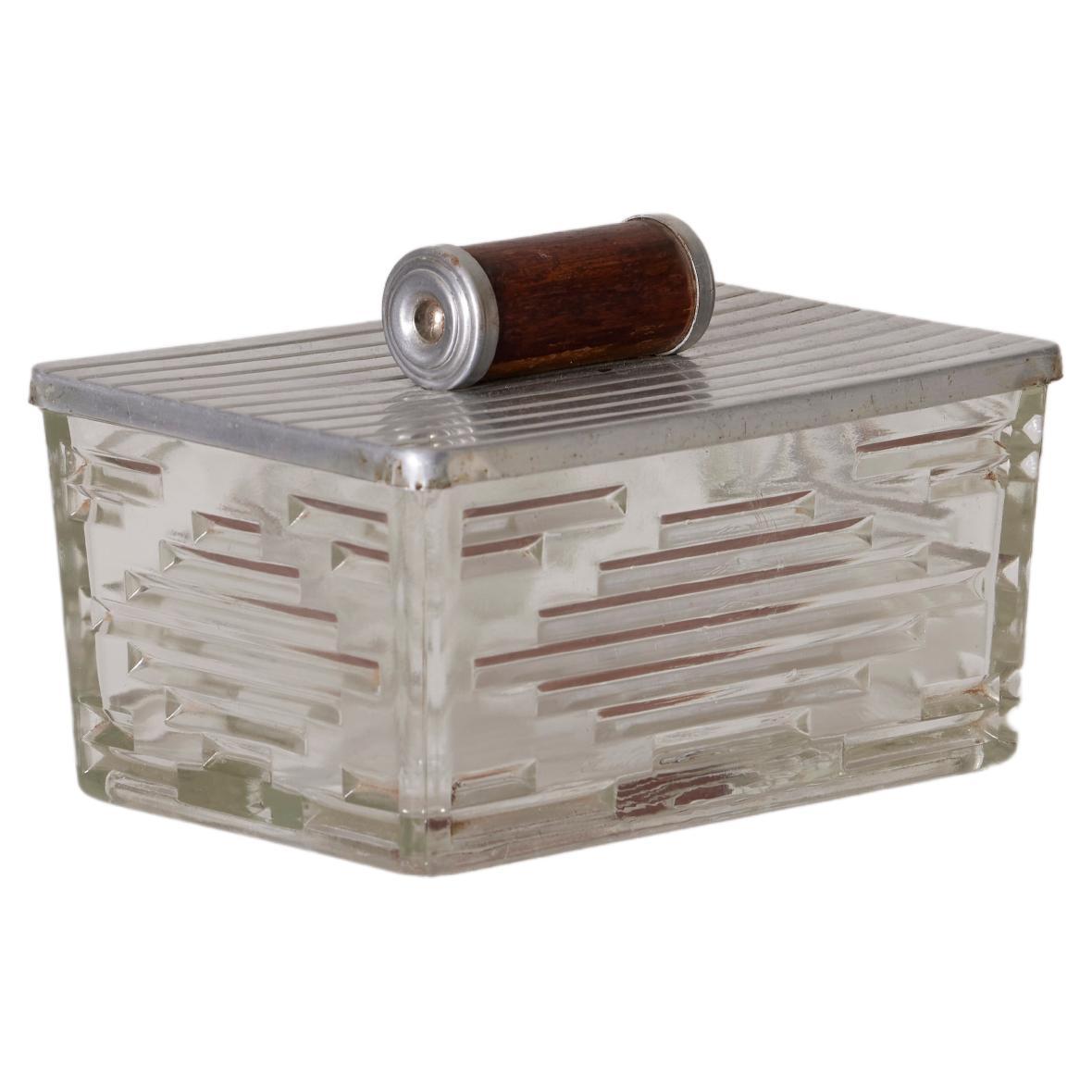 Glass biscuit box For Sale at 1stDibs
