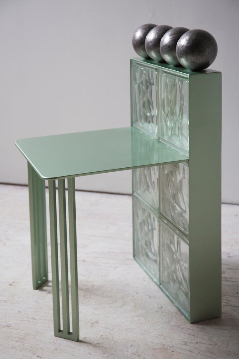Glass Block and Steel Balls Chair For Sale at 1stDibs