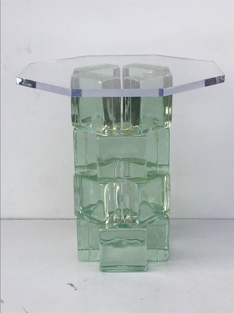 Glass Block Side Table by Imperial Imagineering at 1stDibs