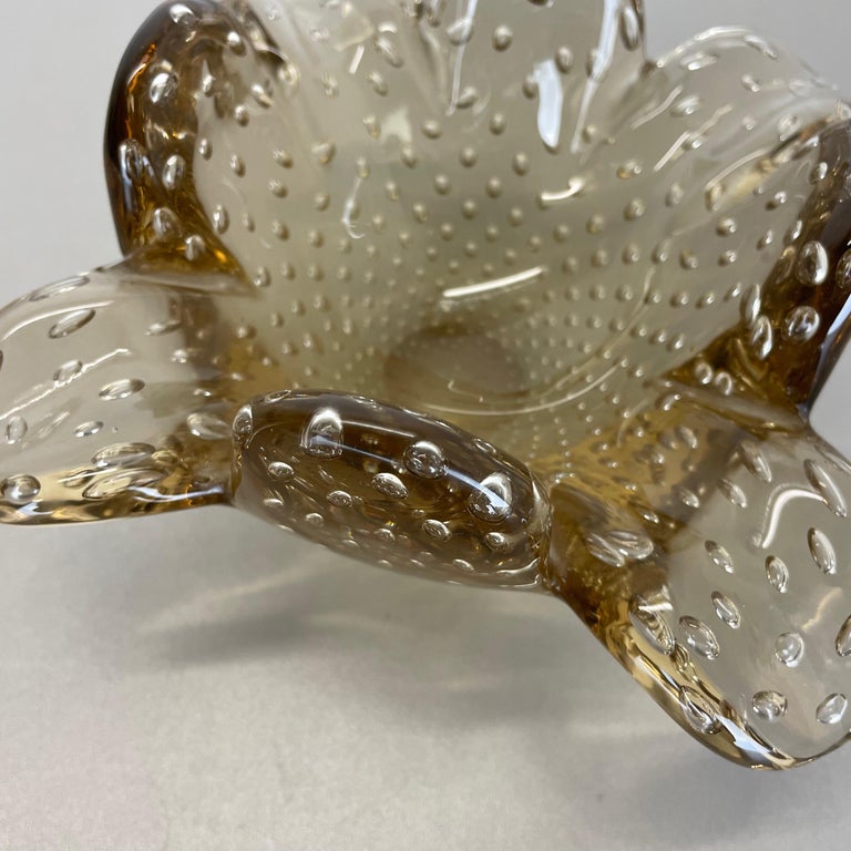 Glass Bowl Element Shell Ashtray Murano Bubble by Barovier and Toso ...