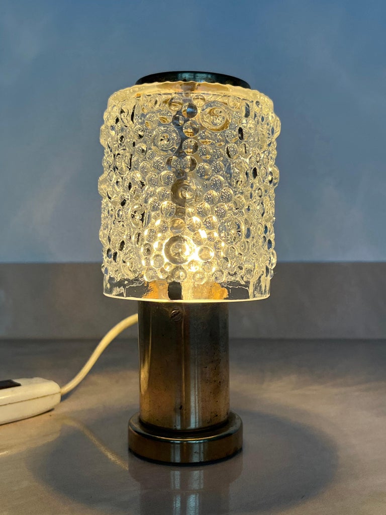 Glass Brass Table Lamp by Preciosa, Kamenický Šenov, 1960's For Sale at ...