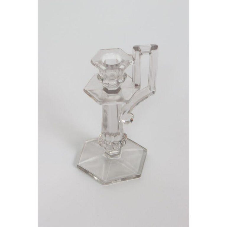 Glass Candlestick with Handles For Sale at 1stDibs