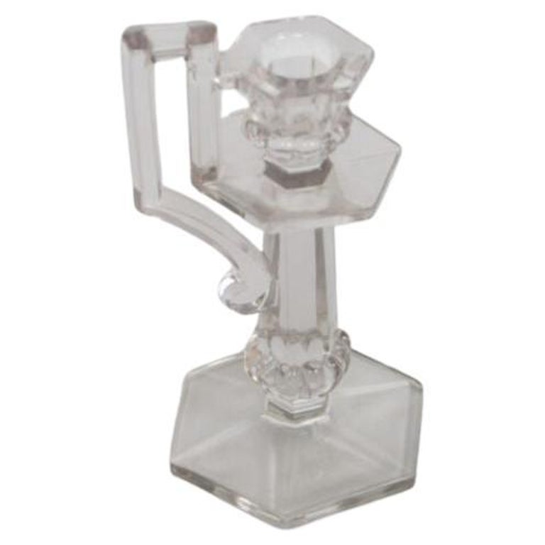 Glass Candlestick with Handles For Sale at 1stDibs