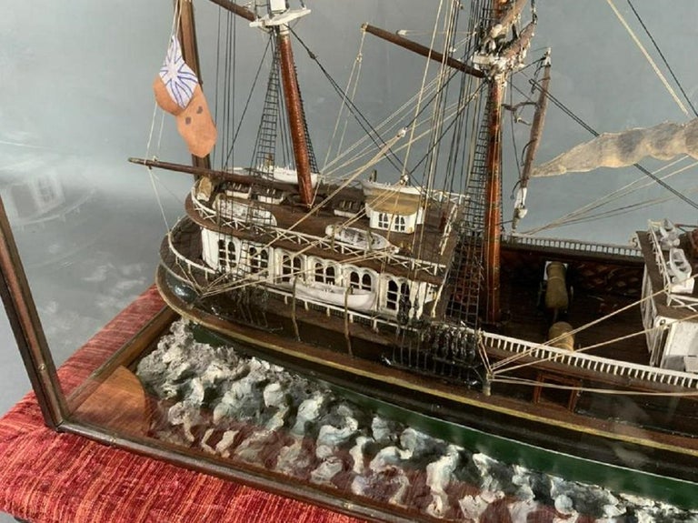 Folk Art Ship Model of a Steamship For Sale at 1stDibs