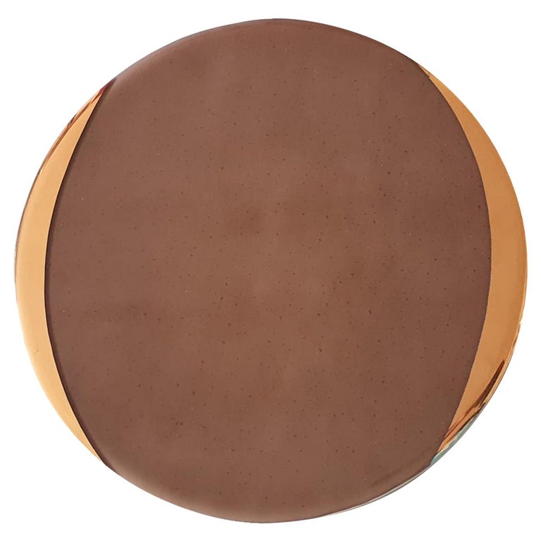 Glass Charger with Gold Rim Taupe For Sale at 1stDibs