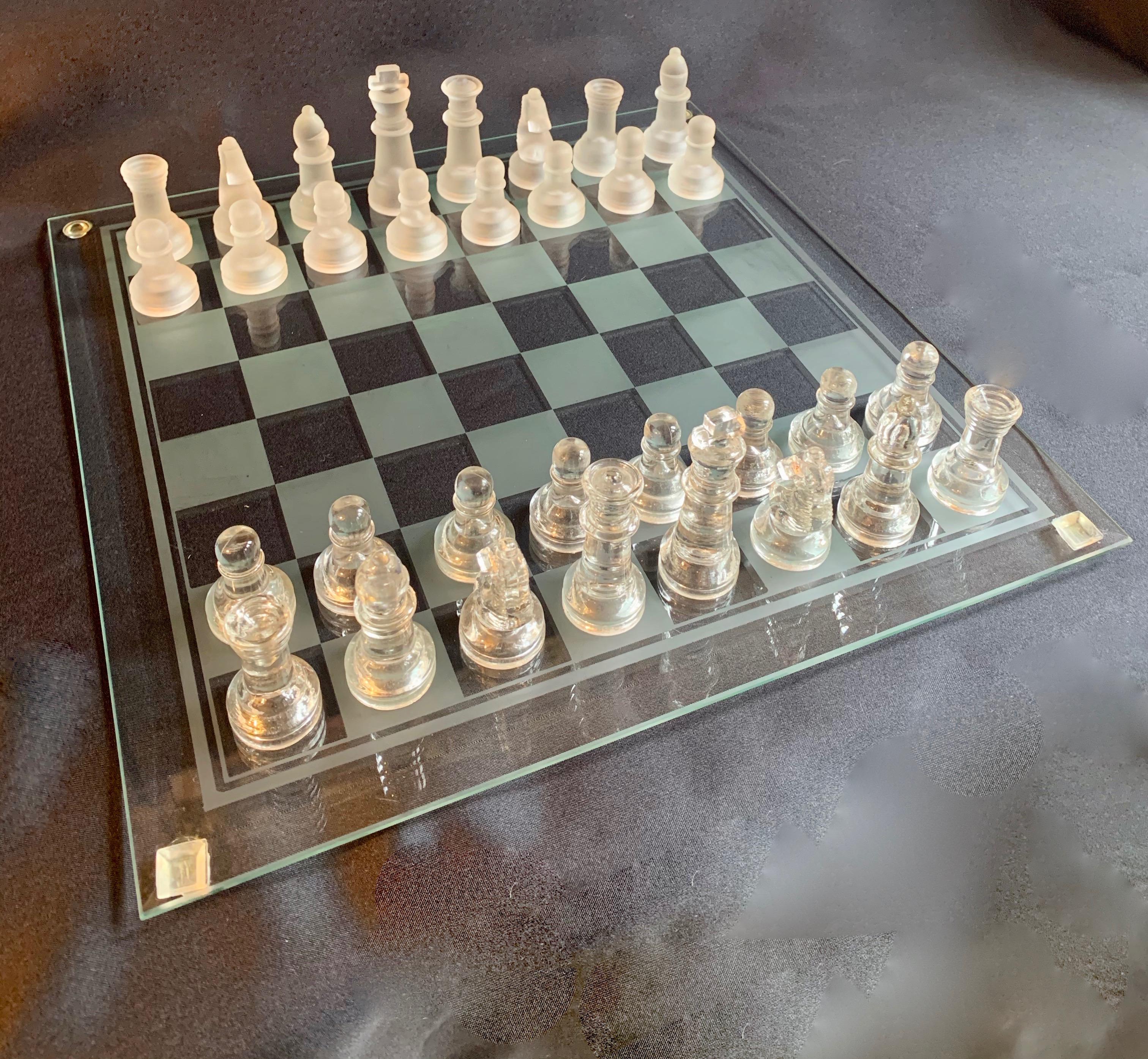 Glass Chess Set at 1stDibs