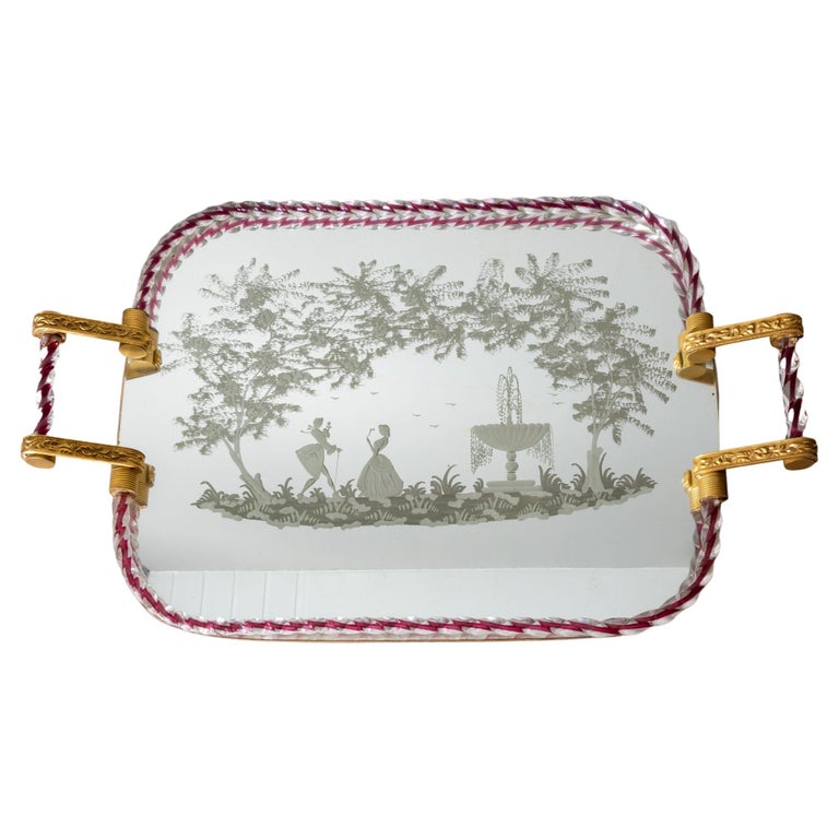 Glass Cocktail Tray by Barovier e Toso, Italy, 1950s For Sale at 1stDibs