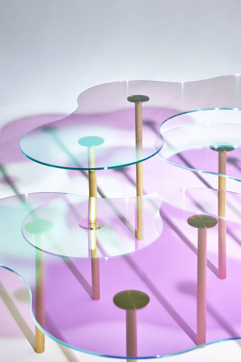 Glass Coffee Table Ensemble of Three by Sebastian Scherer For Sale at ...
