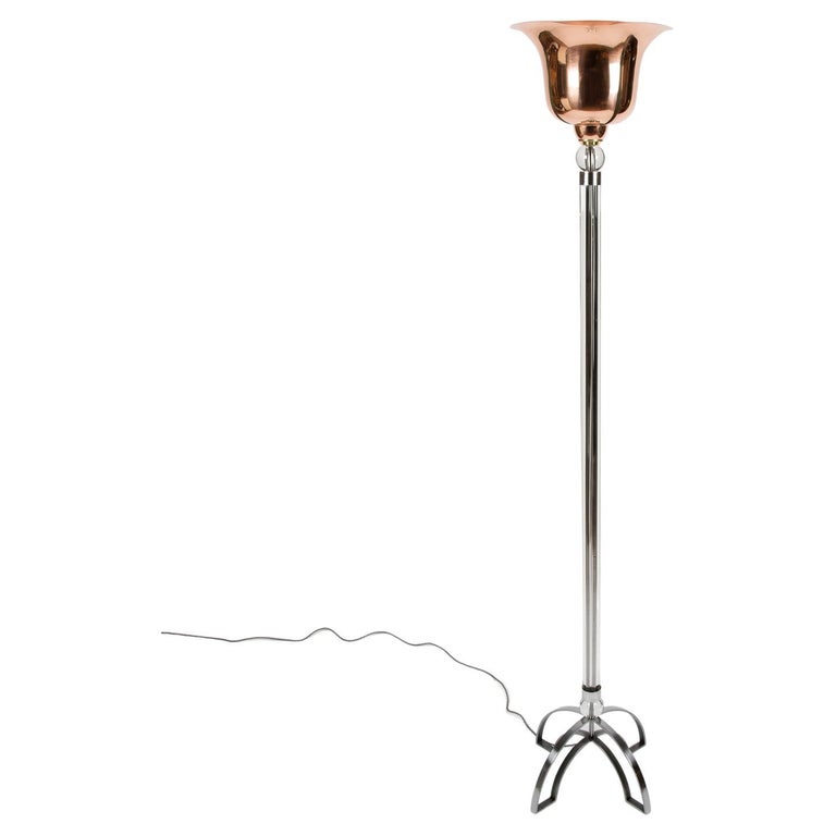 Glass and Copper Uplighter For Sale at 1stDibs