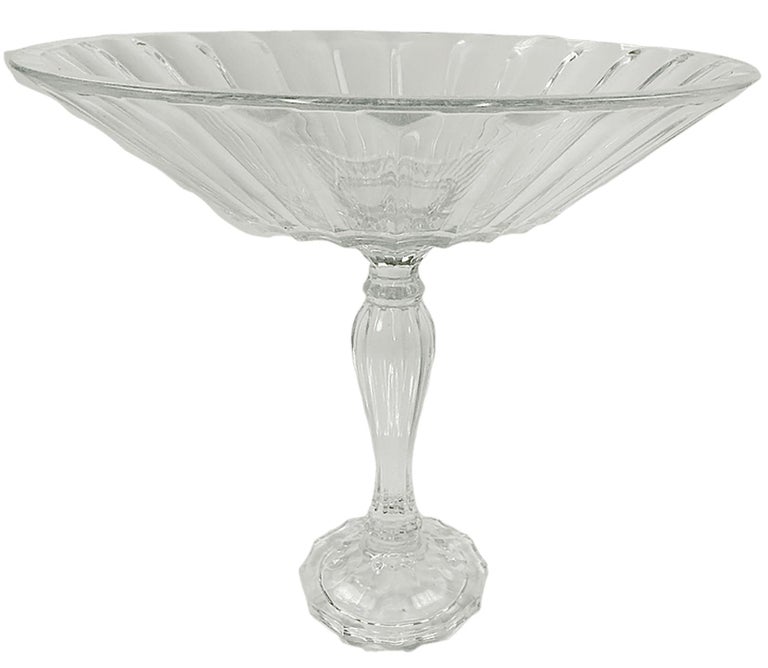 Glass cut glass tazza For Sale at 1stDibs
