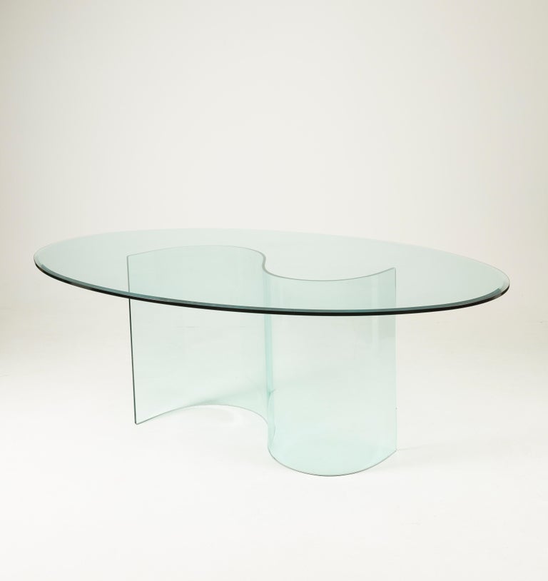 Glass Dining Table For Sale at 1stDibs